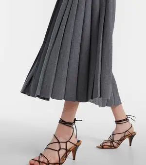 Khaite Elio Pleated Midi Dress - Grey