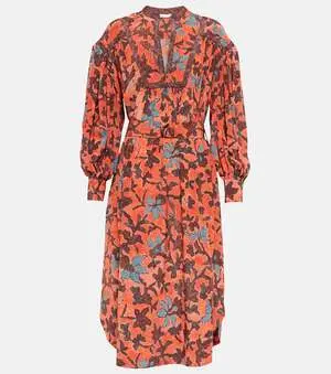 Ulla Johnson Taiana Floral Printed Midi Dress