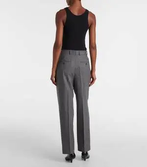 TOTEME Low-rise Straight-leg Flannel Pants