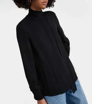 Valentino Garavani Tie-neck Silk Georgette Blouse - Black