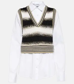 Veronica Beard Spear Cotton-blend And Wool Shirt