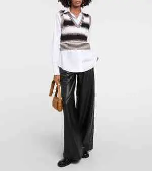 Veronica Beard Spear Cotton-blend And Wool Shirt