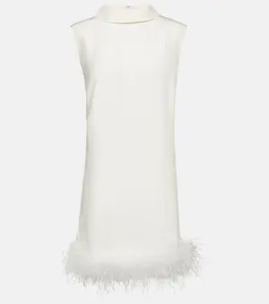 Rixo Bridal Candice Feather-trimmed Minidress