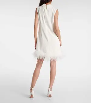 Rixo Bridal Candice Feather-trimmed Minidress