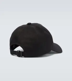 Saint Laurent Logo Gabardine Baseball Cap - Black