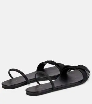 THE ROW Bow Leather Slingback Sandals