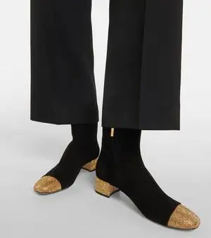 Rene Caovilla Embellished Ankle Boots