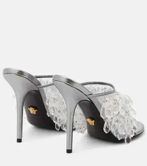Versace Embellished Pvc Mules