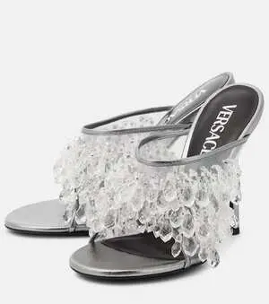 Versace Embellished Pvc Mules