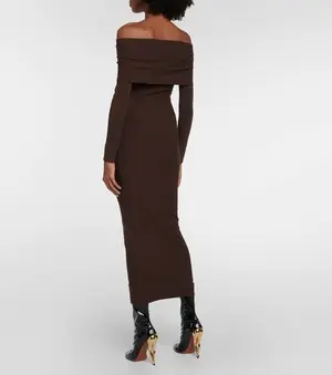 Alaïa Off-shoulder Jersey Midi Dress