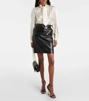 Saint Laurent Tie-neck Silk Satin Blouse