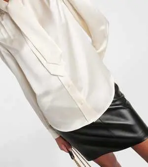 Saint Laurent Tie-neck Silk Satin Blouse