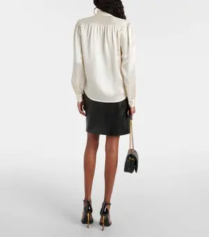Saint Laurent Tie-neck Silk Satin Blouse