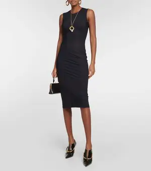 JIL SANDER Fitted Jersey Midi Dress
