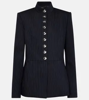 Khaite Samuel Striped Wool-blend Jacket - Blue