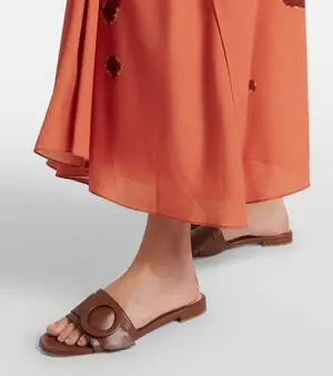 GIANVITO ROSSI Embellished Leather Mules