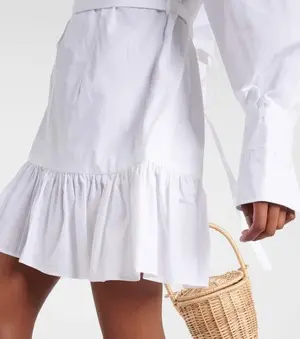 PATOU Ruffled Cotton Shirt Dress