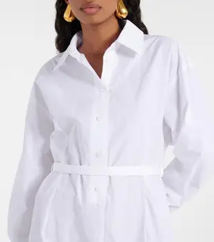 PATOU Ruffled Cotton Shirt Dress