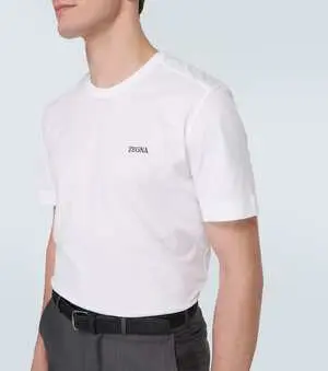 Zegna Logo Cotton Jersey T-shirt