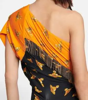 VIVIENNE WESTWOOD Printed One-shoulder Dress