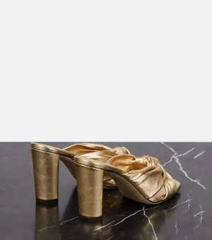 JIMMY CHOO Avenue 85 Metallic Leather Sandals