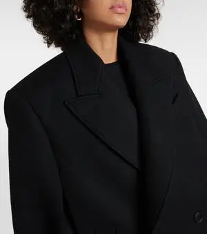 Wardrobe.NYC Double-breasted Cropped Virgin Wool Cape