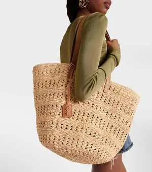 Saint Laurent Panier Medium Raffia Basket Bag