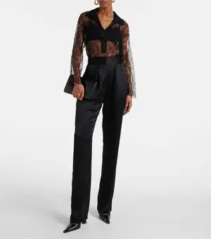 Tove Remi High-rise Silk Straight Pants