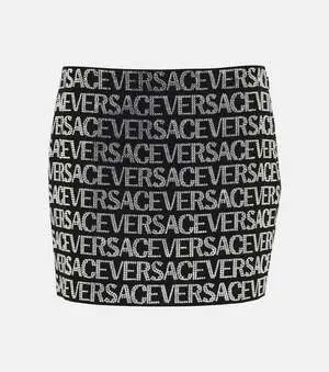 Versace Logo Embellished Miniskirt
