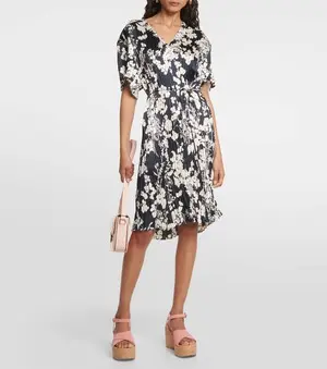 Vince V-neck Floral Mini Dress