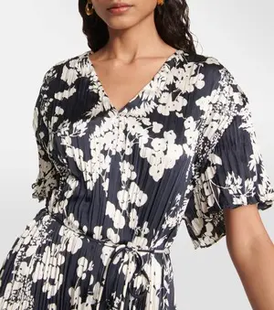 Vince V-neck Floral Mini Dress