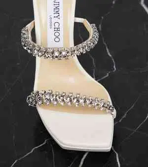 JIMMY CHOO Bing 105 Crystal-embellished Leather Sandals