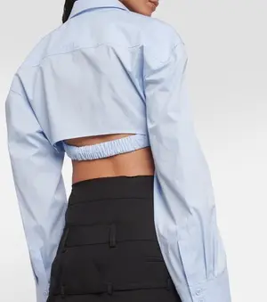 Jacquemus La Chemise Bahia Cropped Top - Blue