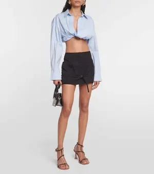 Jacquemus La Chemise Bahia Cropped Top - Blue