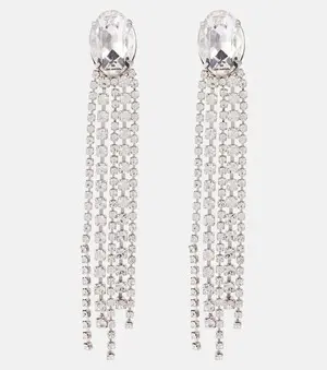 JENNIFER BEHR Crystal-embellished Dangle Earrings - Silver