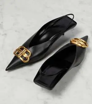 Balenciaga Square Knife Bb Slingback Mules