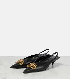 Balenciaga Square Knife Bb Slingback Mules