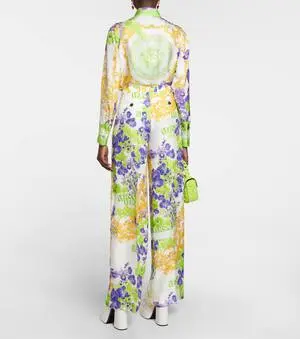 Versace Floral Wide-leg Pants - Multicoloured