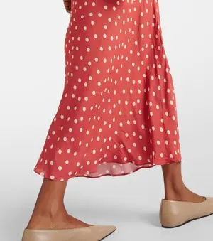 Rixo Iggy Polka-dot Midi Dress