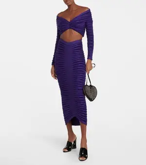 Alaïa Ruched Midi Skirt