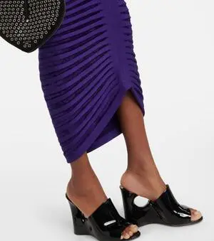 Alaïa Ruched Midi Skirt