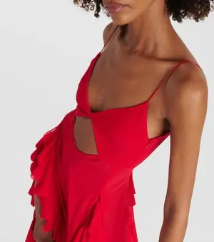 BANANHOT Isabel Ruffled Cutout Maxi Dress