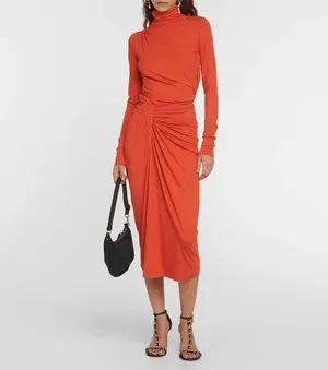 MARANT ETOILE Jeldia Jersey Midi Skirt - Orange