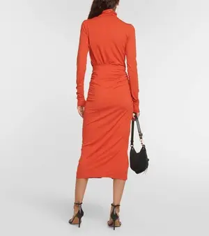 MARANT ETOILE Jeldia Jersey Midi Skirt - Orange