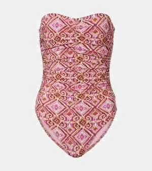KARLA COLLETTO Ruched Strapless One-piece Swimsuit - Pink