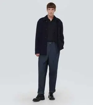 Giorgio Armani Cotton-blend Polo Shirt - Blue