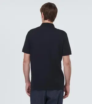 Giorgio Armani Cotton-blend Polo Shirt - Blue