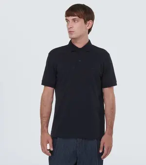 Giorgio Armani Cotton-blend Polo Shirt - Blue