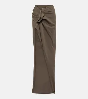 Rick Owens Gathered Cotton Maxi Skirt