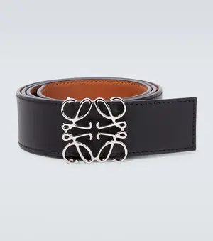 Loewe Anagram Reversible Leather Belt - Black